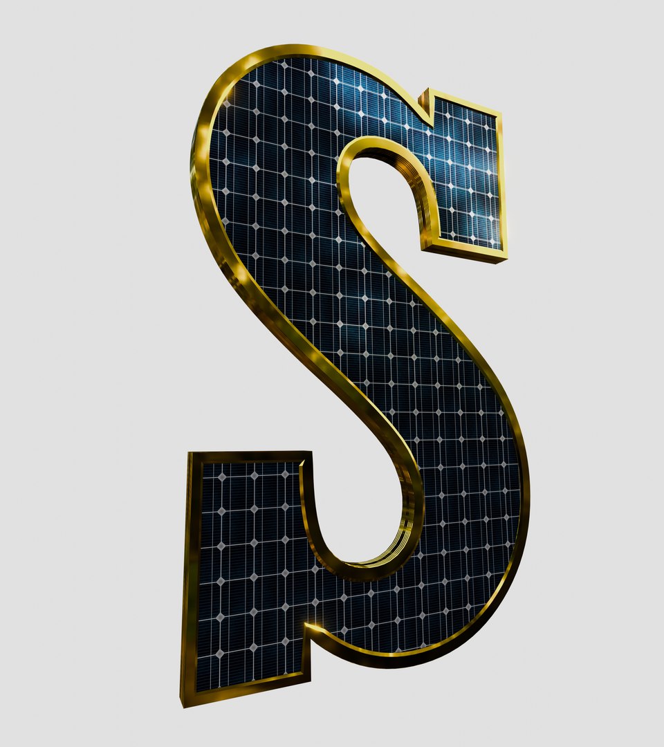 3D Model Solar Panel Letter - S - TurboSquid 2242422