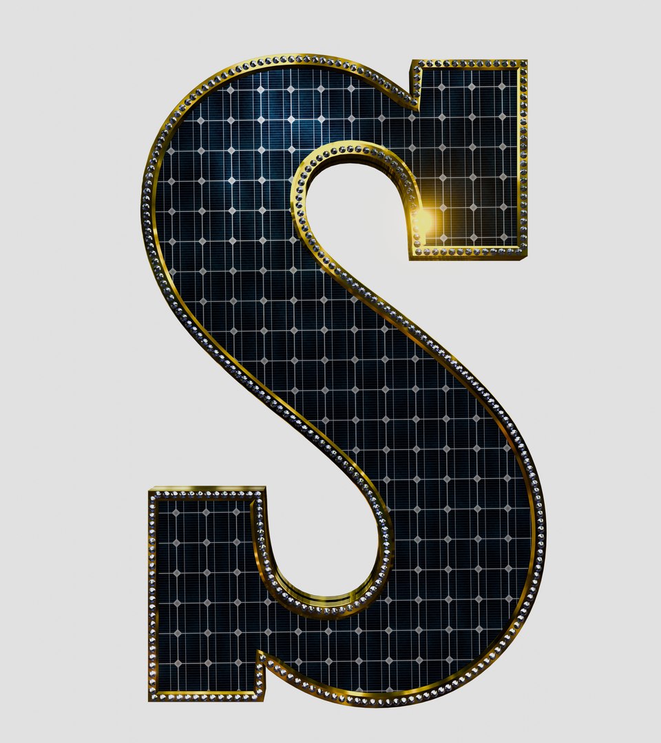 3D Model Solar Panel Letter - S - TurboSquid 2242422