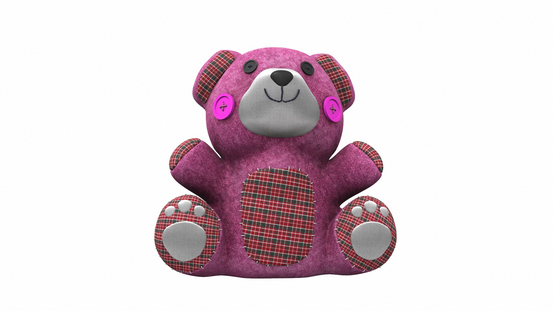3D Plush Toy Bear 2 Model - TurboSquid 2109499