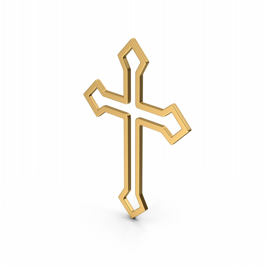 3D Gold Christian Cross Model - TurboSquid 2177281