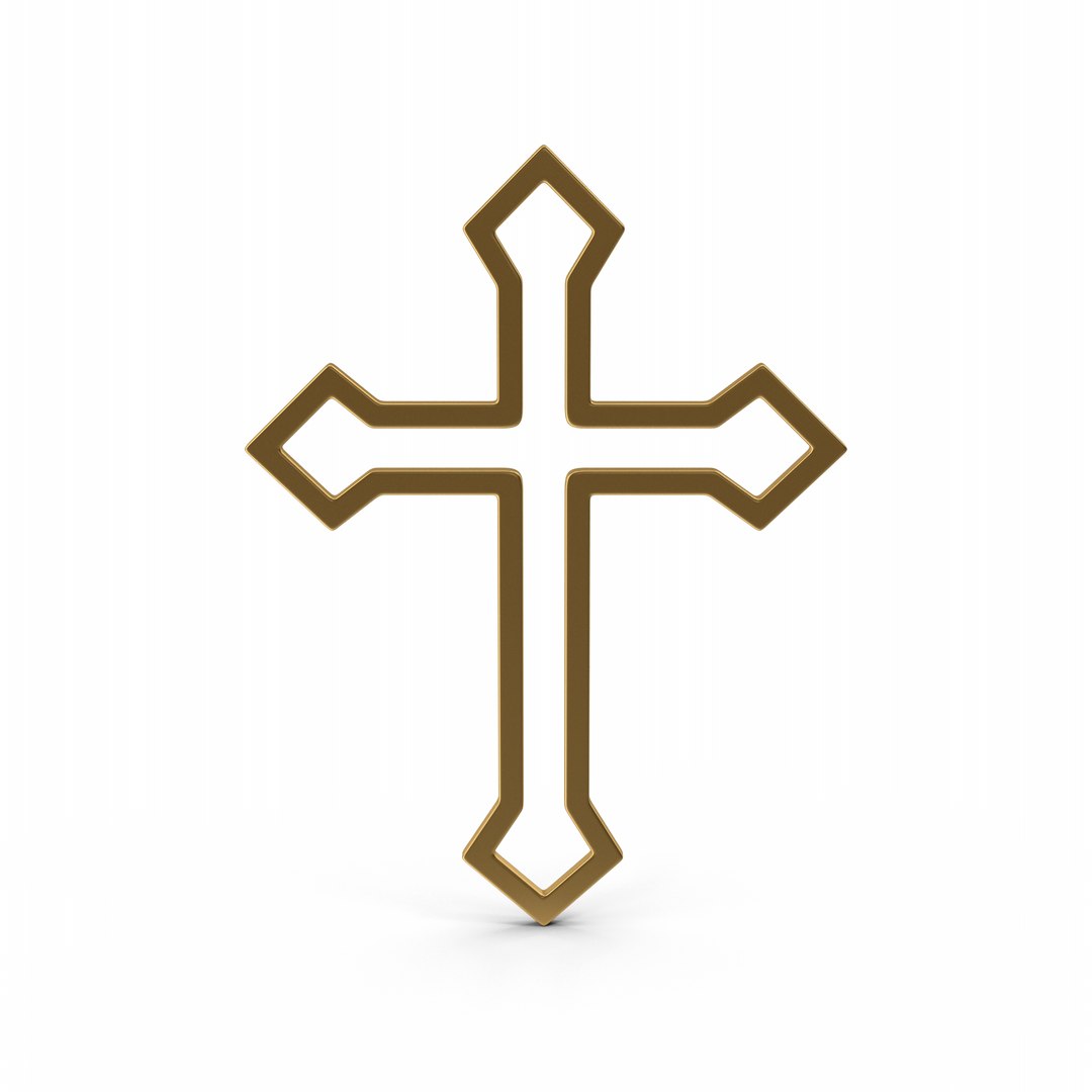 3D Gold Christian Cross Model - TurboSquid 2177281