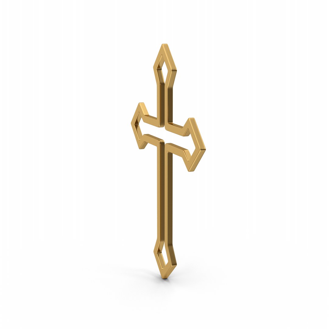 3D Gold Christian Cross Model - TurboSquid 2177281