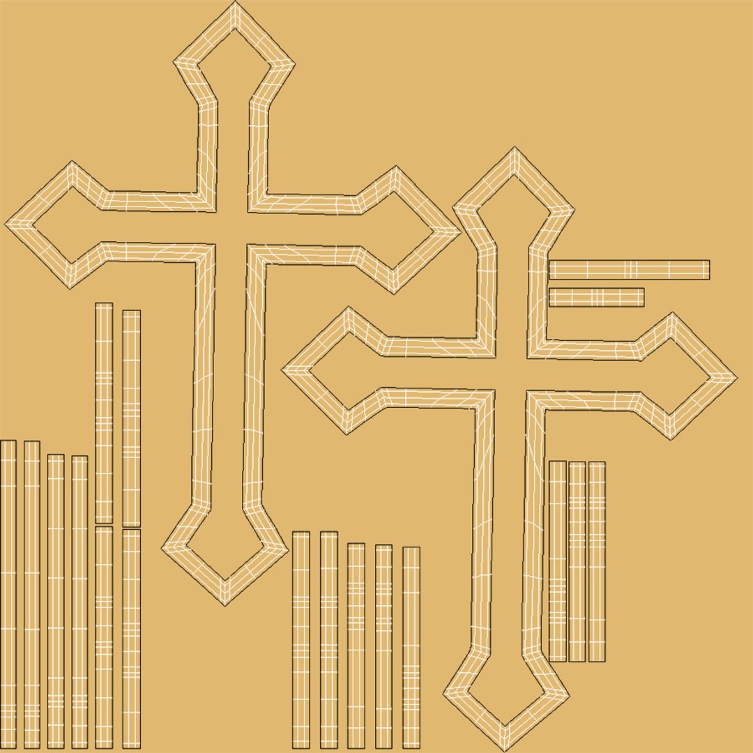 3D Gold Christian Cross Model - TurboSquid 2177281
