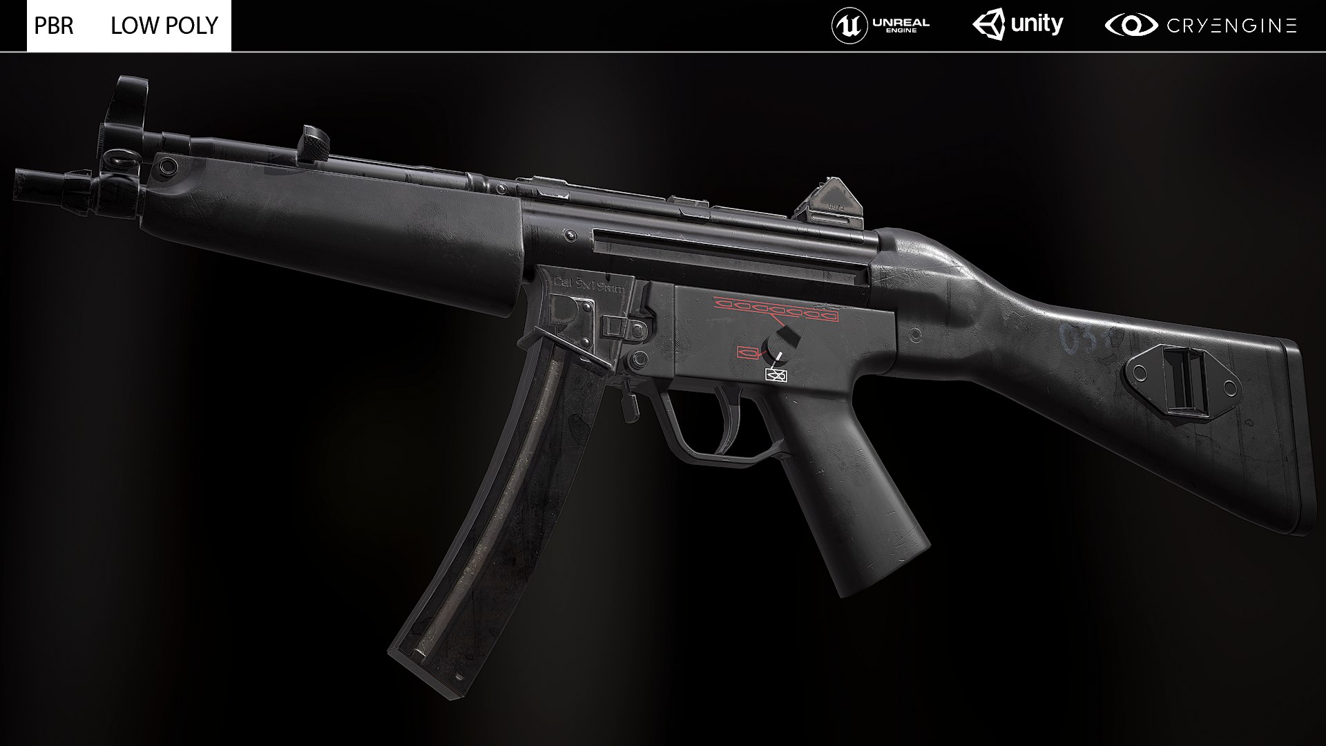 3D Mp5a2 Pbr 5 Ready - TurboSquid 1533333