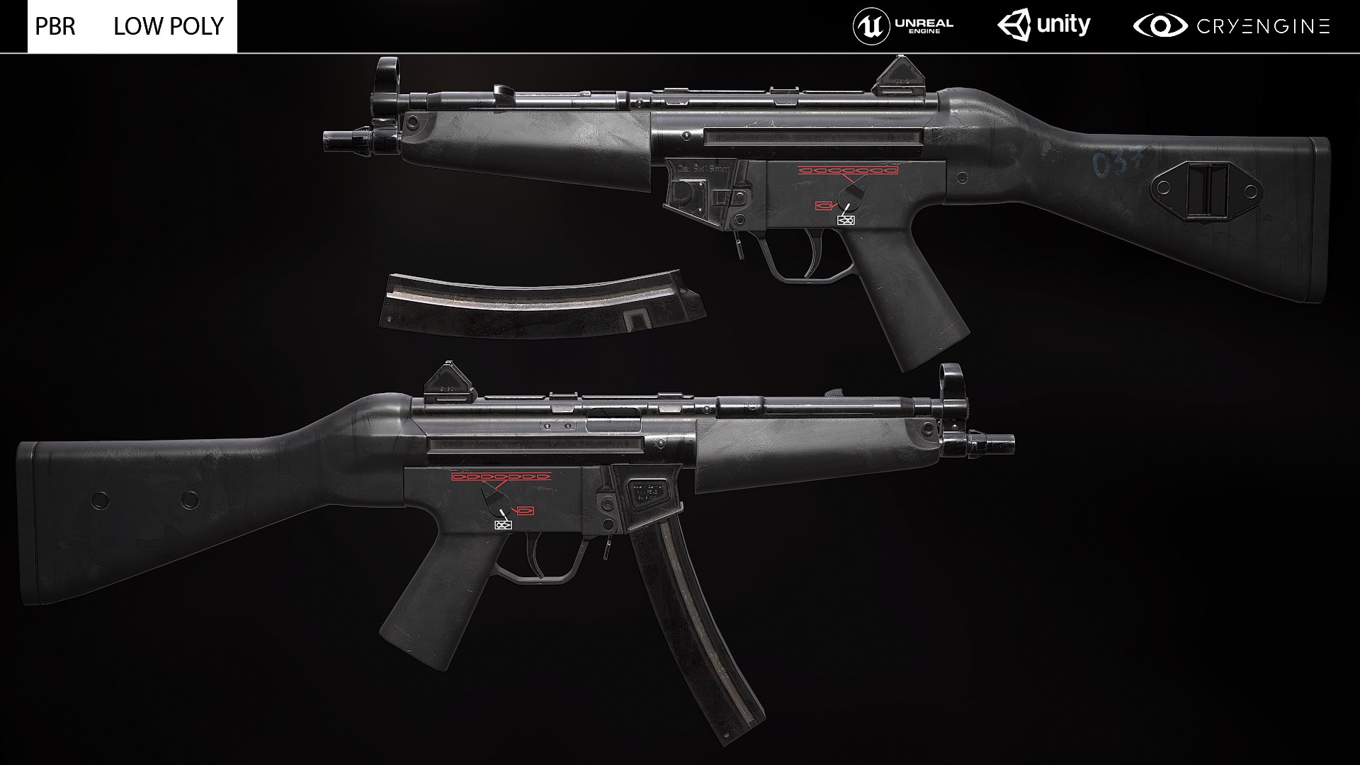 3D mp5a2 pbr 5 ready - TurboSquid 1533333