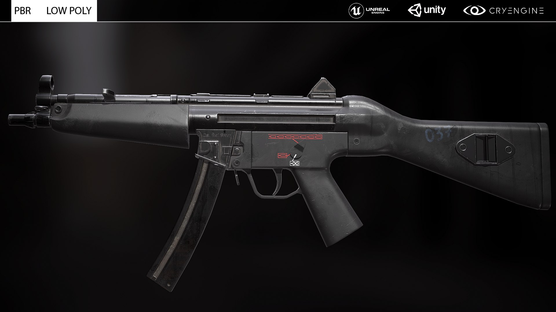 3D Mp5a2 Pbr 5 Ready - TurboSquid 1533333
