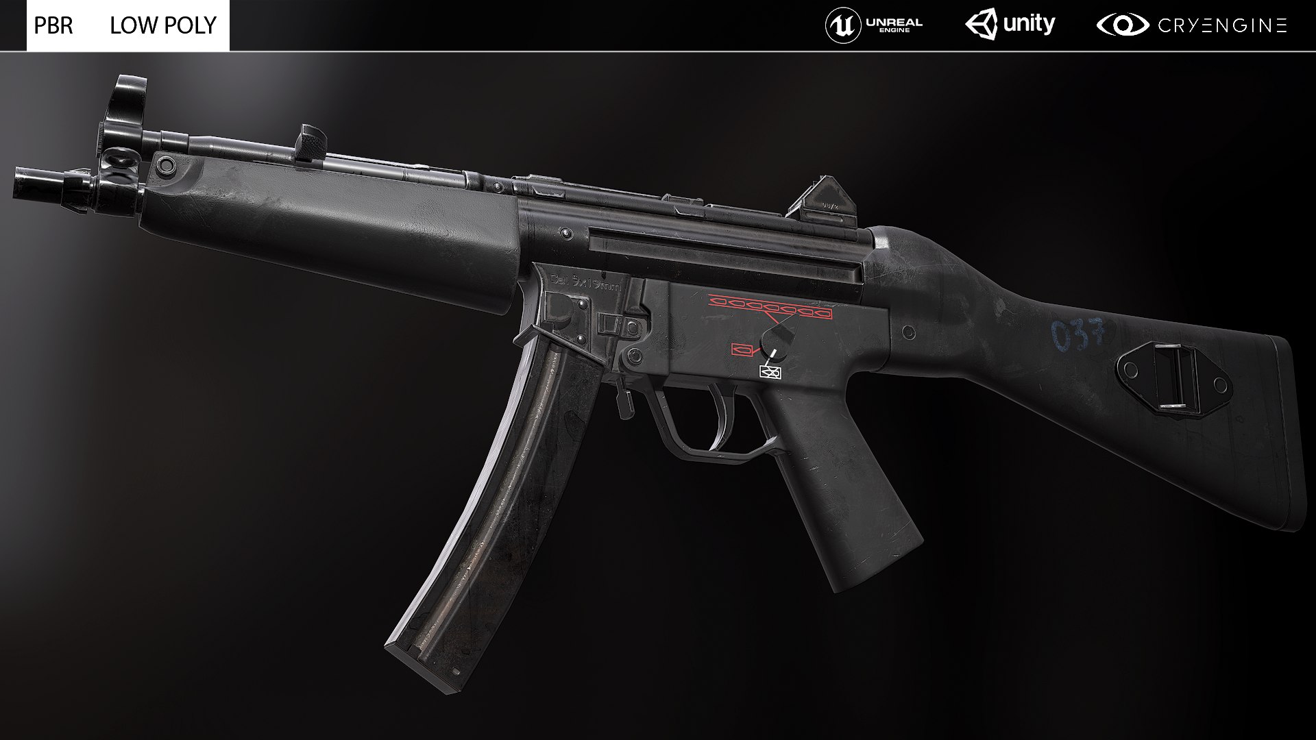 3D Mp5a2 Pbr 5 Ready - TurboSquid 1533333