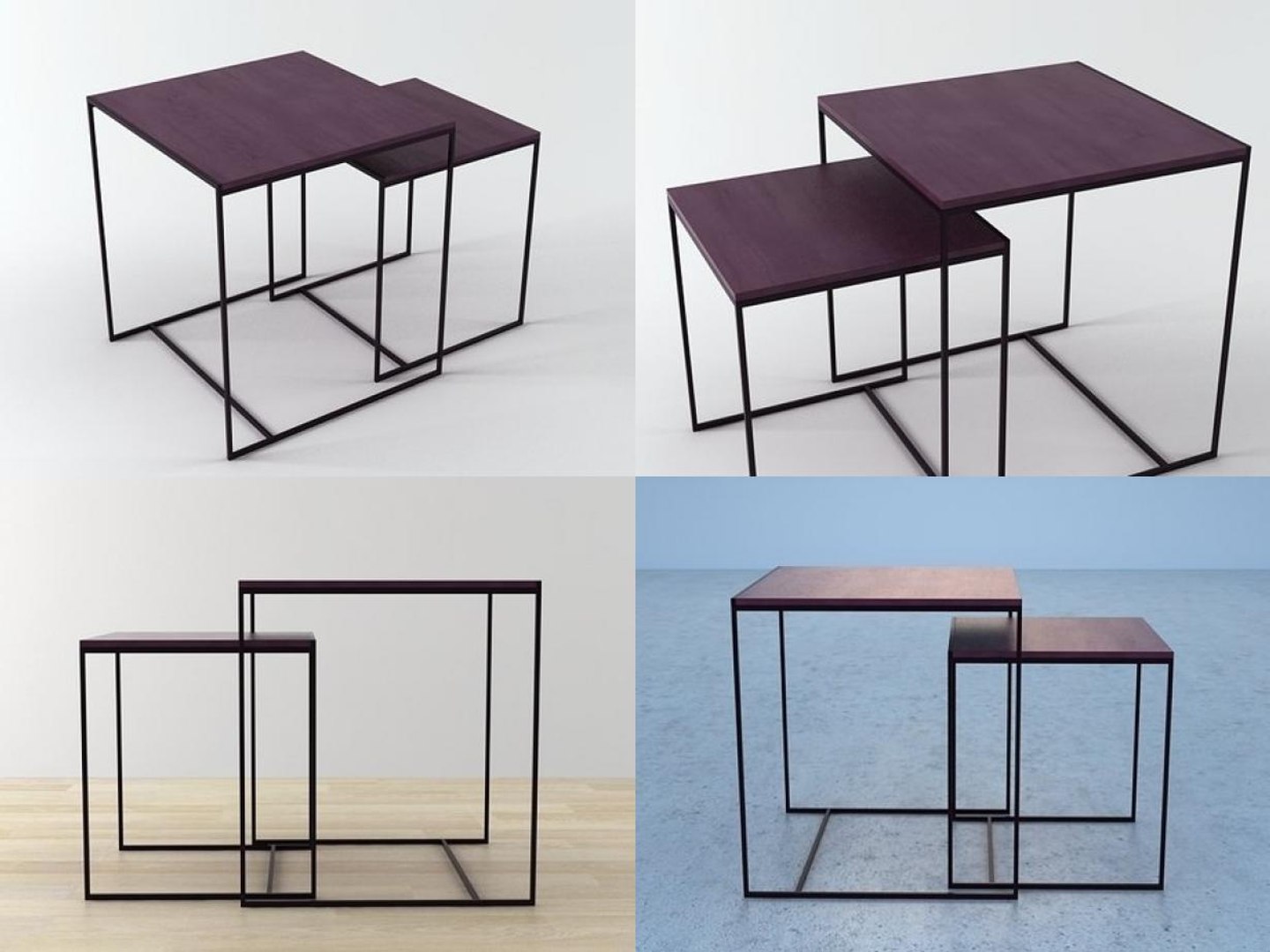 Cube tables model - TurboSquid 1180596