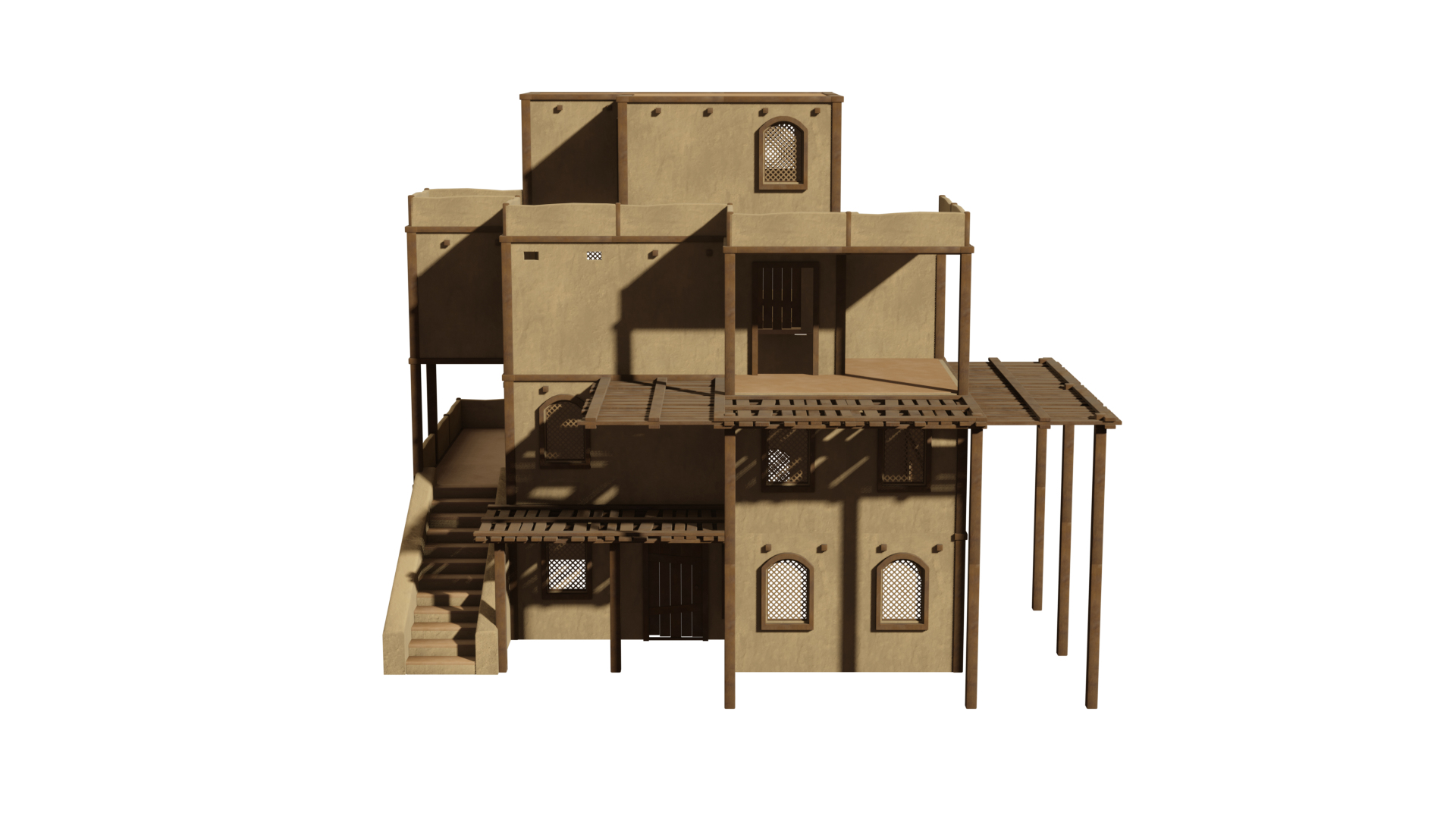 3D Asset Pack Vol 3 - Modular Desert Building - TurboSquid 2123194