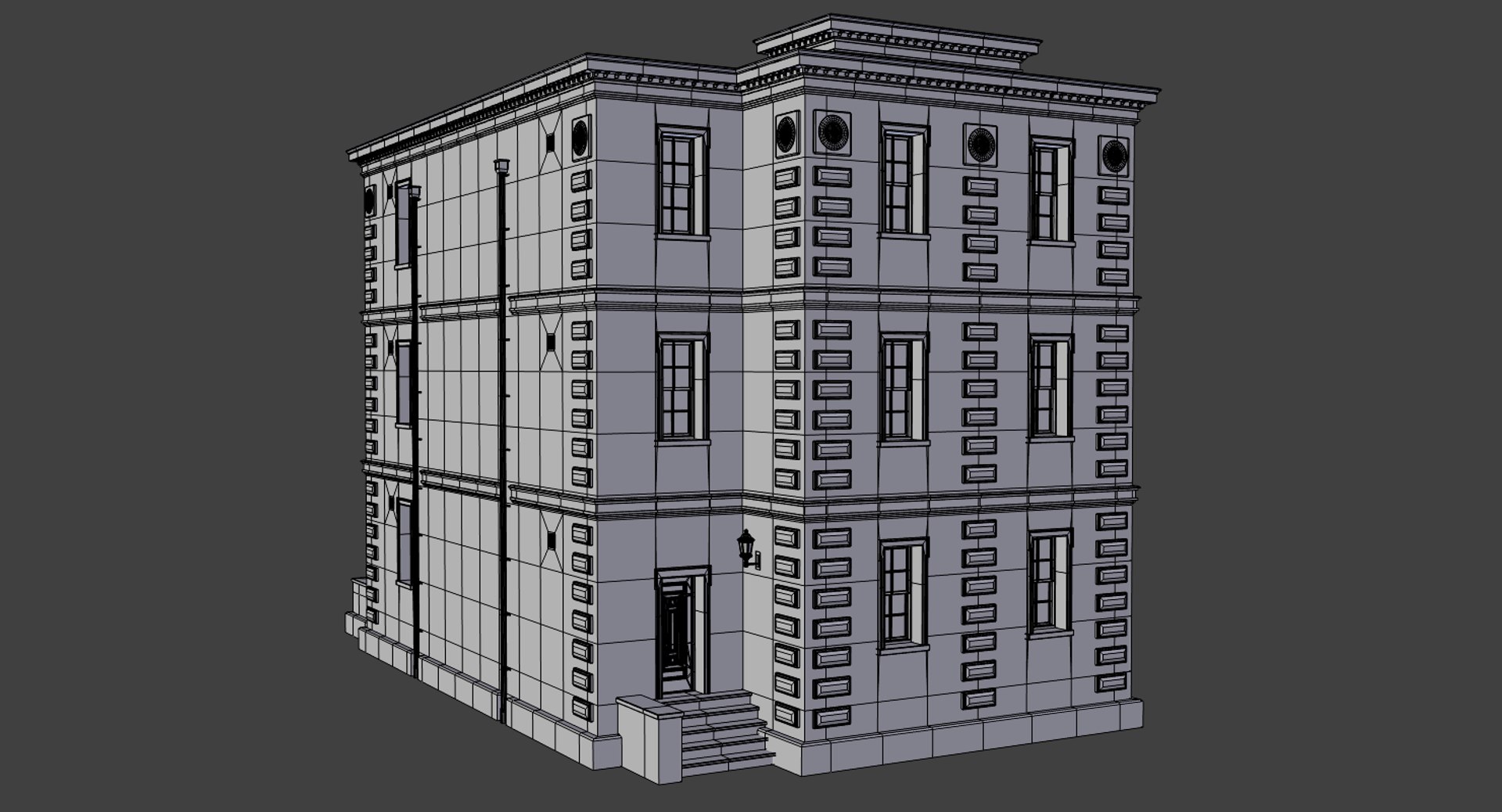 3d Obj Brick Apartment Building Interior Exterior