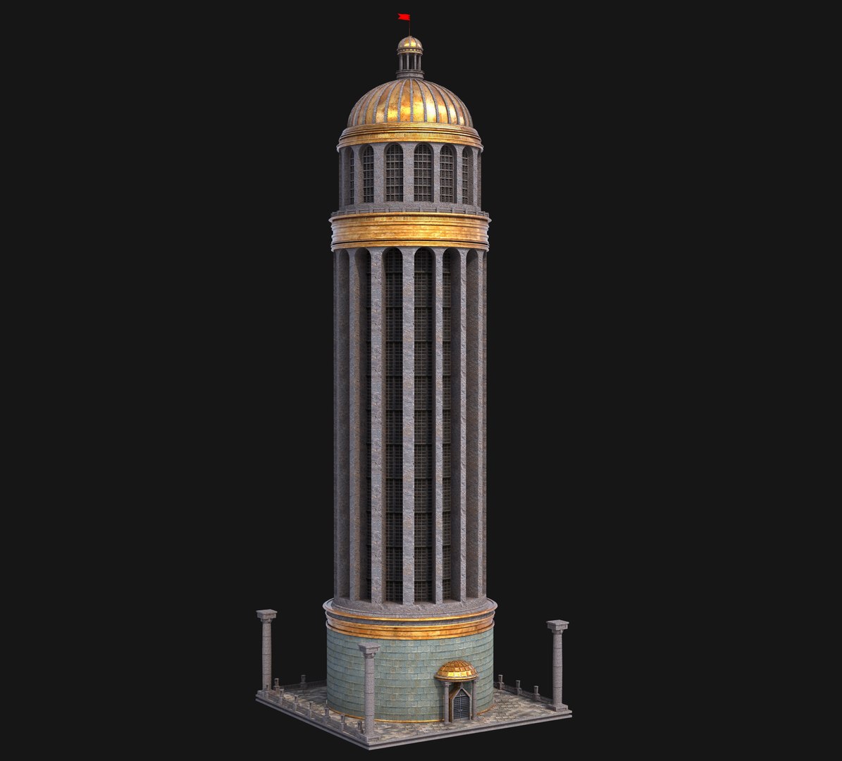 Fantasy Dome Tower 3D Model - TurboSquid 1946652