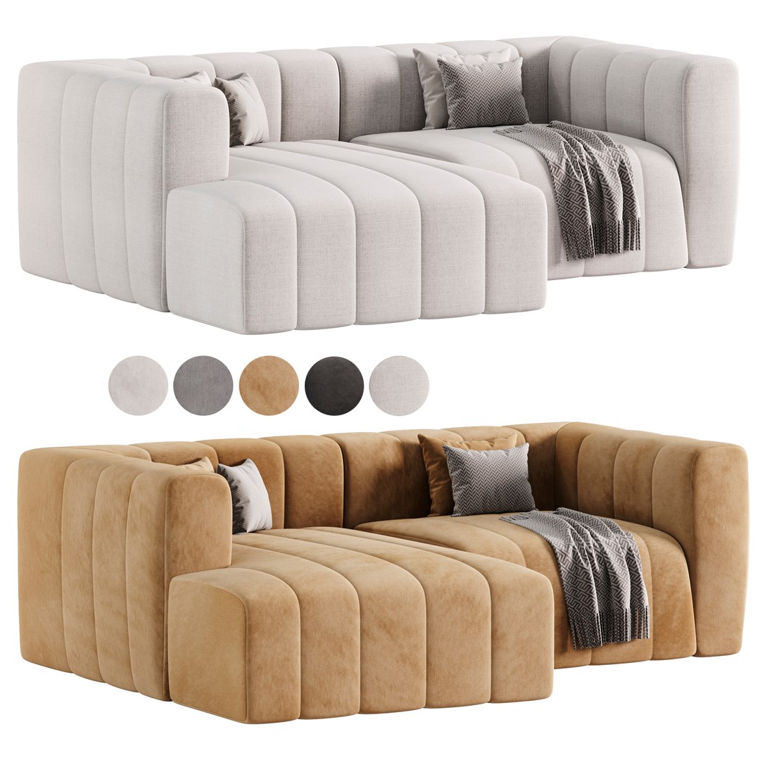 3D Langham Channel Tufted 2 Piece Modular Sectional Sofa - TurboSquid ...