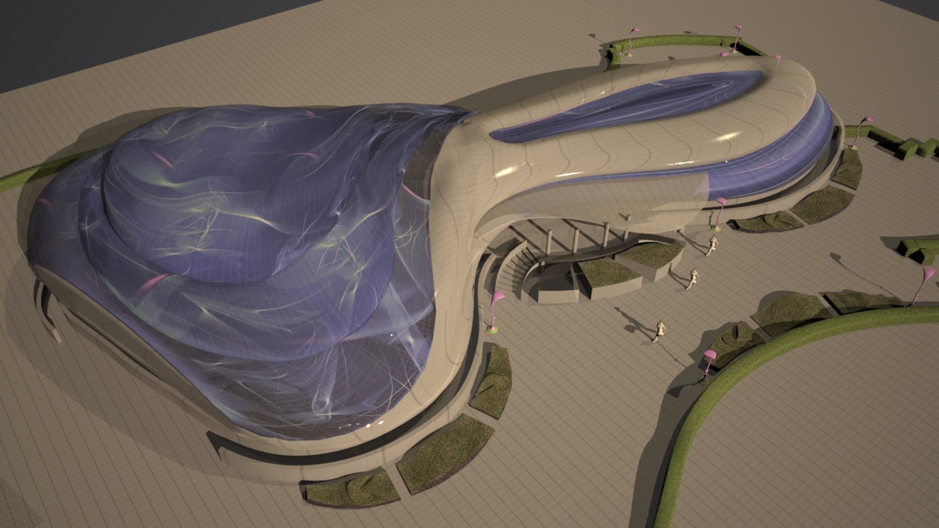 Architectural Museum Glass 3d Model