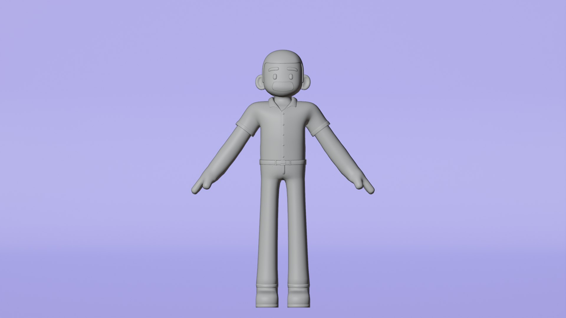 Minimal Simple Man 2 Cartoon Character 3D - TurboSquid 2158215