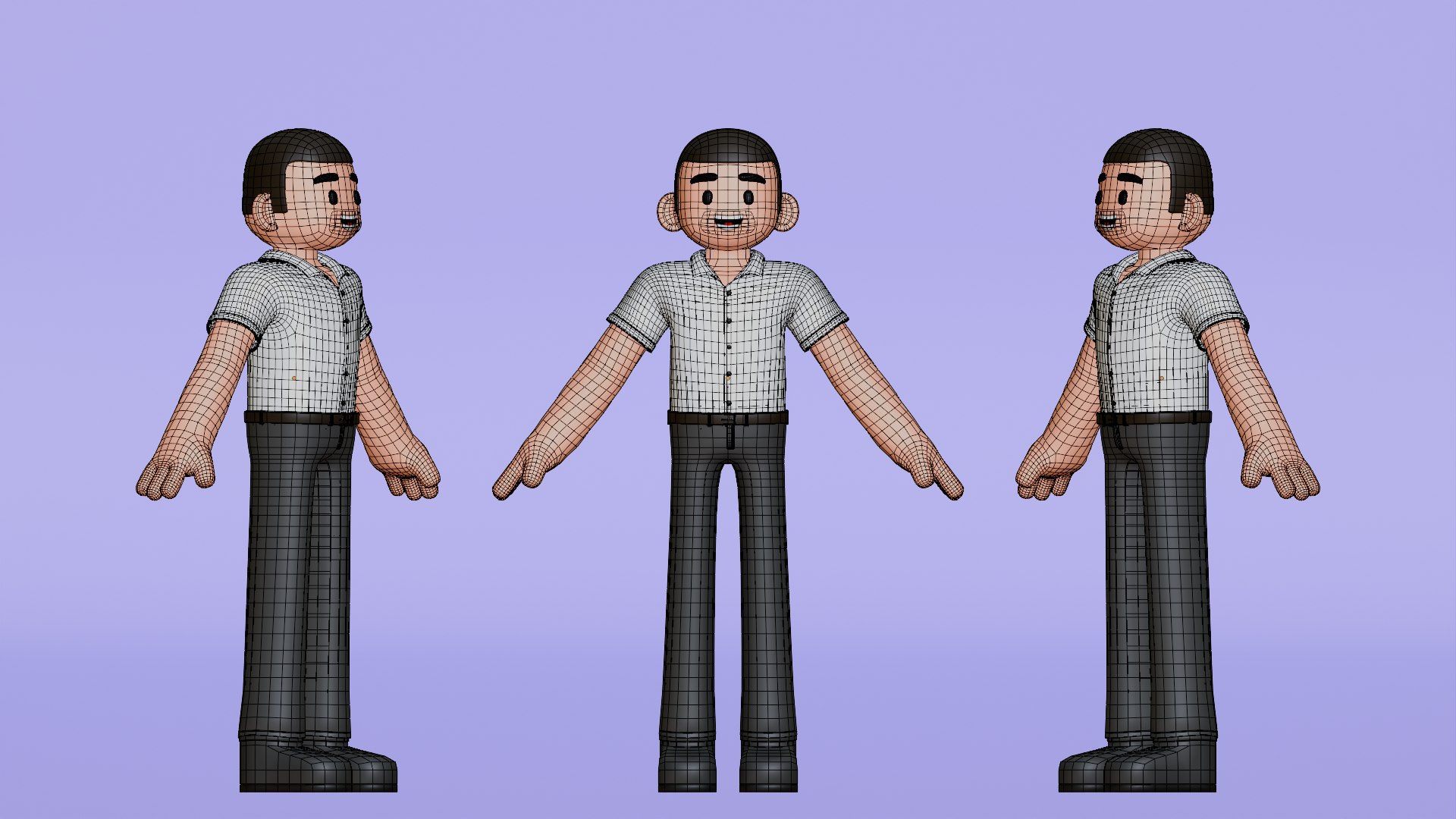 Minimal Simple Man 2 Cartoon Character 3D - TurboSquid 2158215