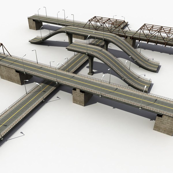 bridge road highway 3d model