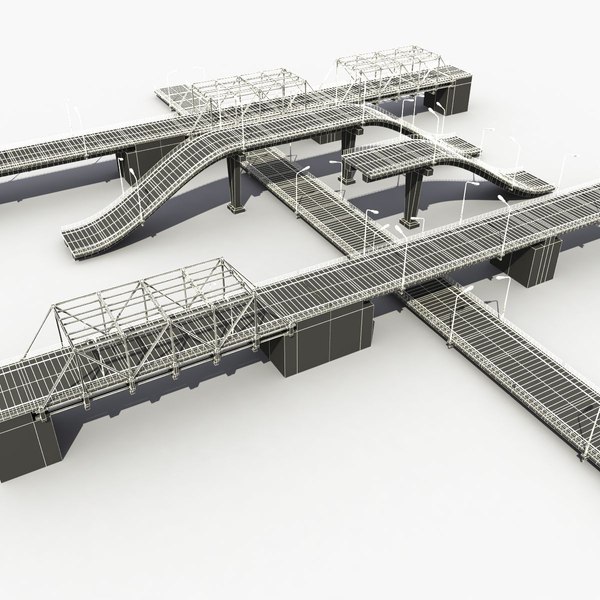 bridge road highway 3d model