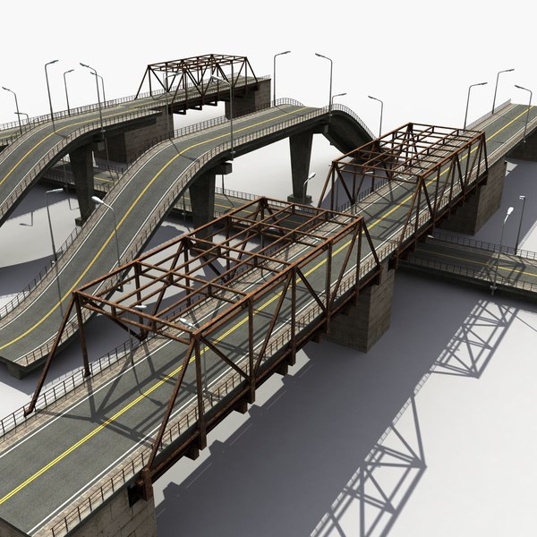 bridge road highway 3d model