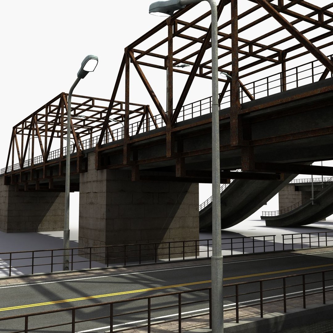 Bridge Road Highway 3d Model