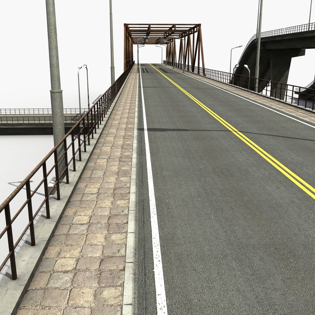 Bridge Road Highway 3d Model