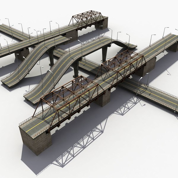 bridge road highway 3d model