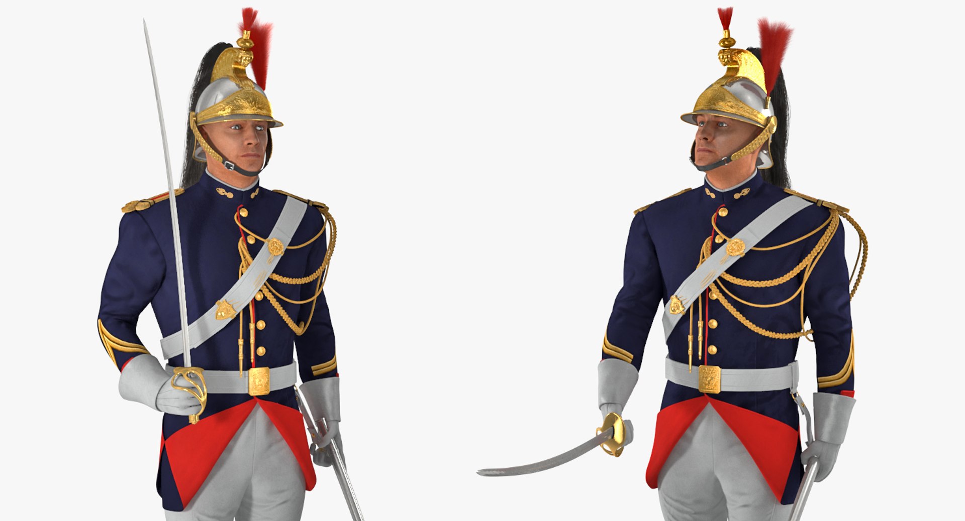 French republican guard traditional 3D model - TurboSquid 1193617