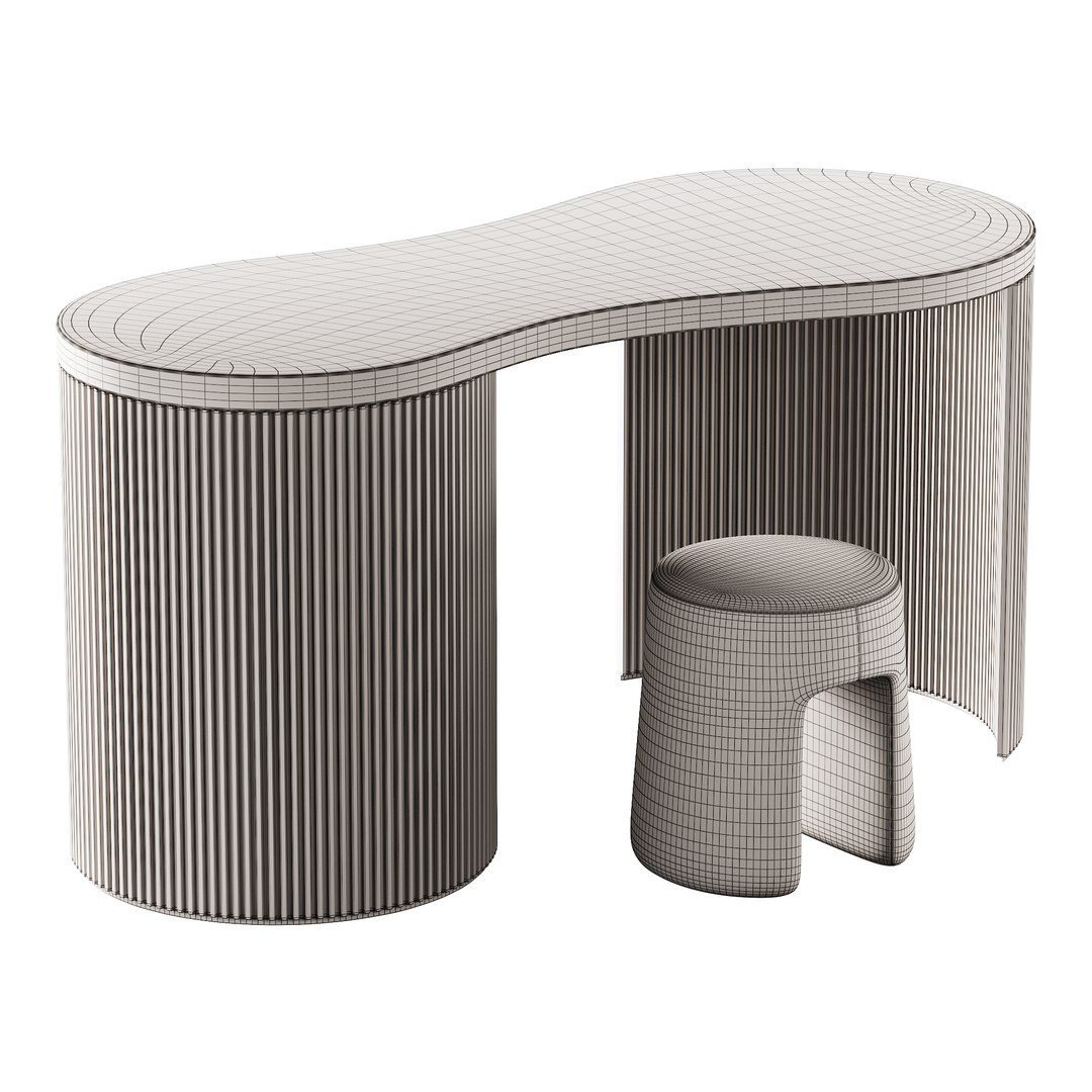 328 Vanity Desk 05 Lukka Desk And Fredericia Sequoia Pouf 3D Model ...