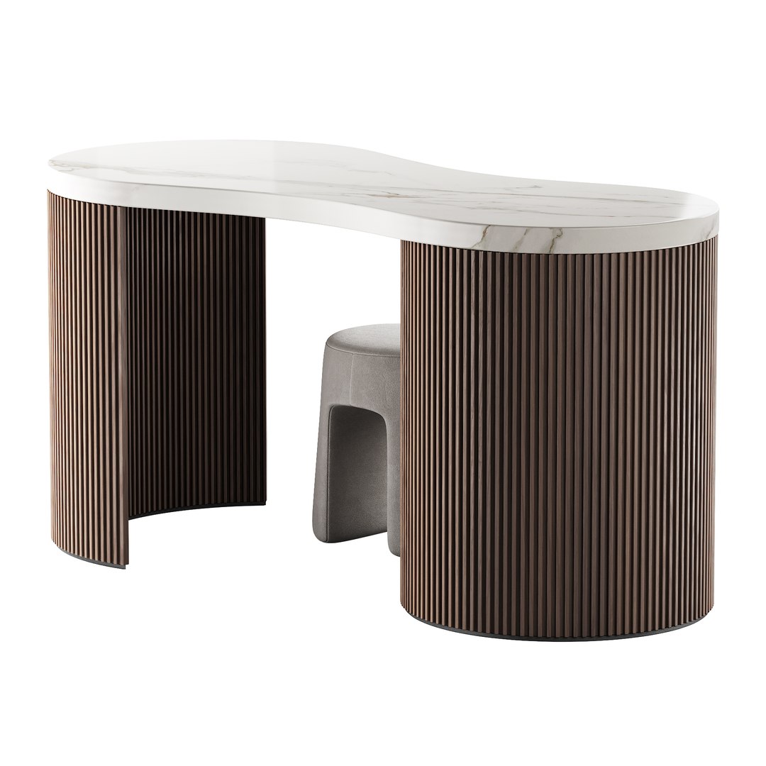 328 Vanity Desk 05 Lukka Desk And Fredericia Sequoia Pouf 3D Model ...