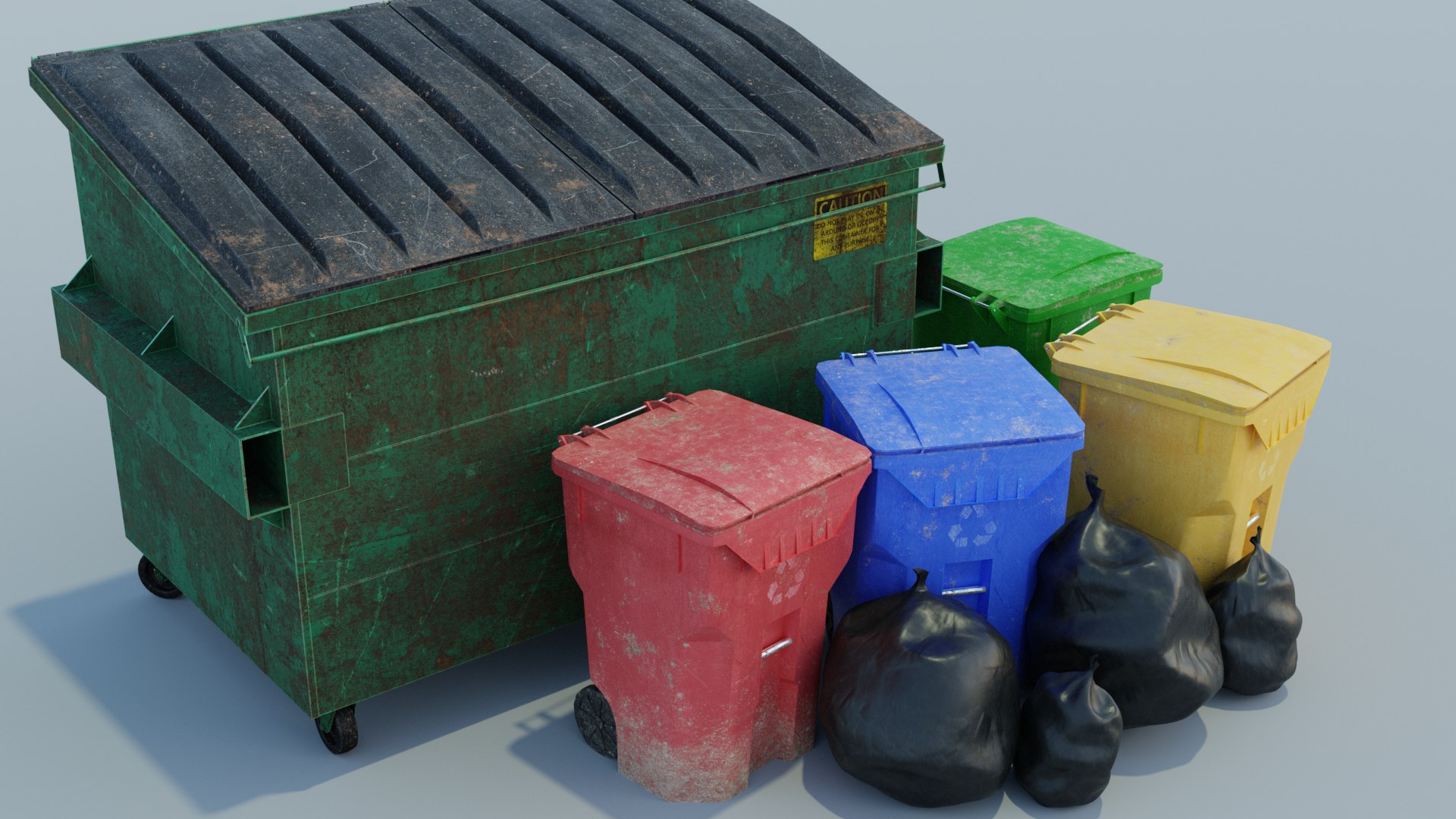 3D Model Pack Of Urban Waste Containers - TurboSquid 2010181