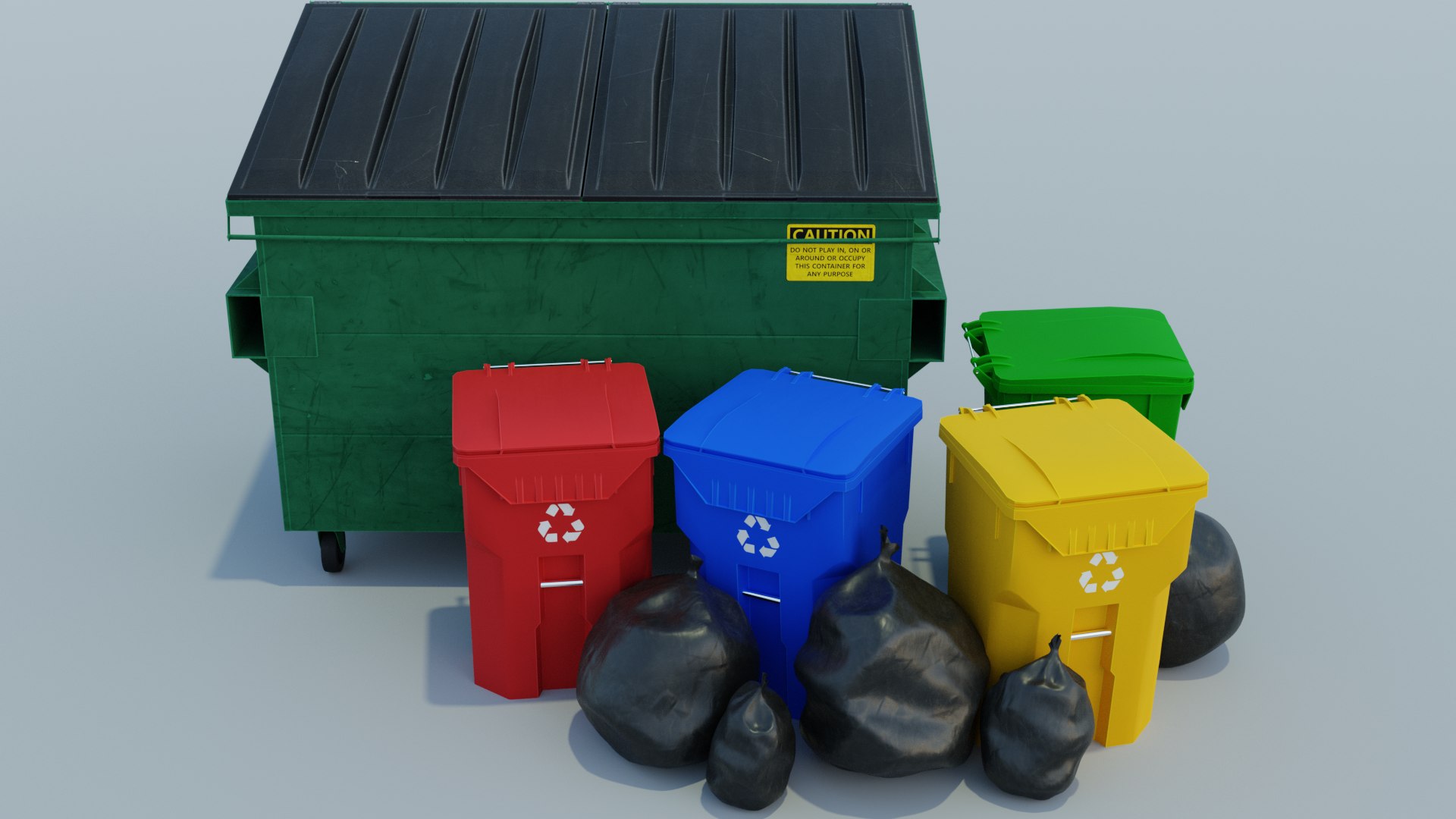 3D Model Pack Of Urban Waste Containers - TurboSquid 2010181
