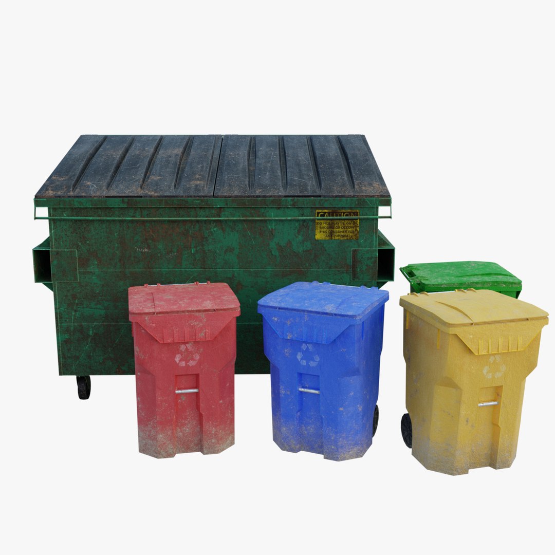 3D Model Pack Of Urban Waste Containers - TurboSquid 2010181