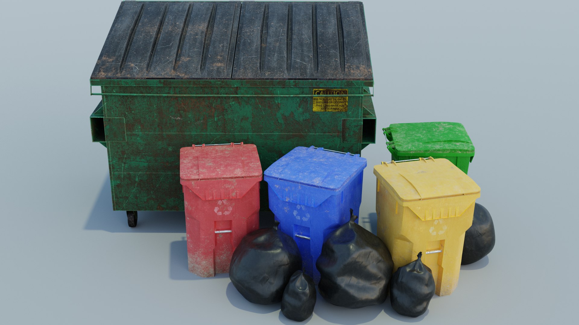 3D Model Pack Of Urban Waste Containers - TurboSquid 2010181