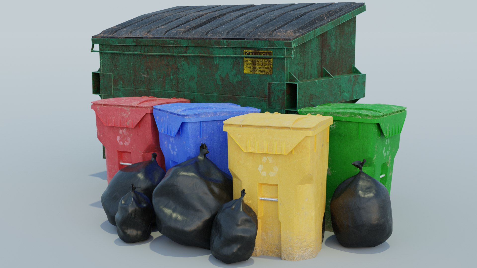 3D Model Pack Of Urban Waste Containers - TurboSquid 2010181