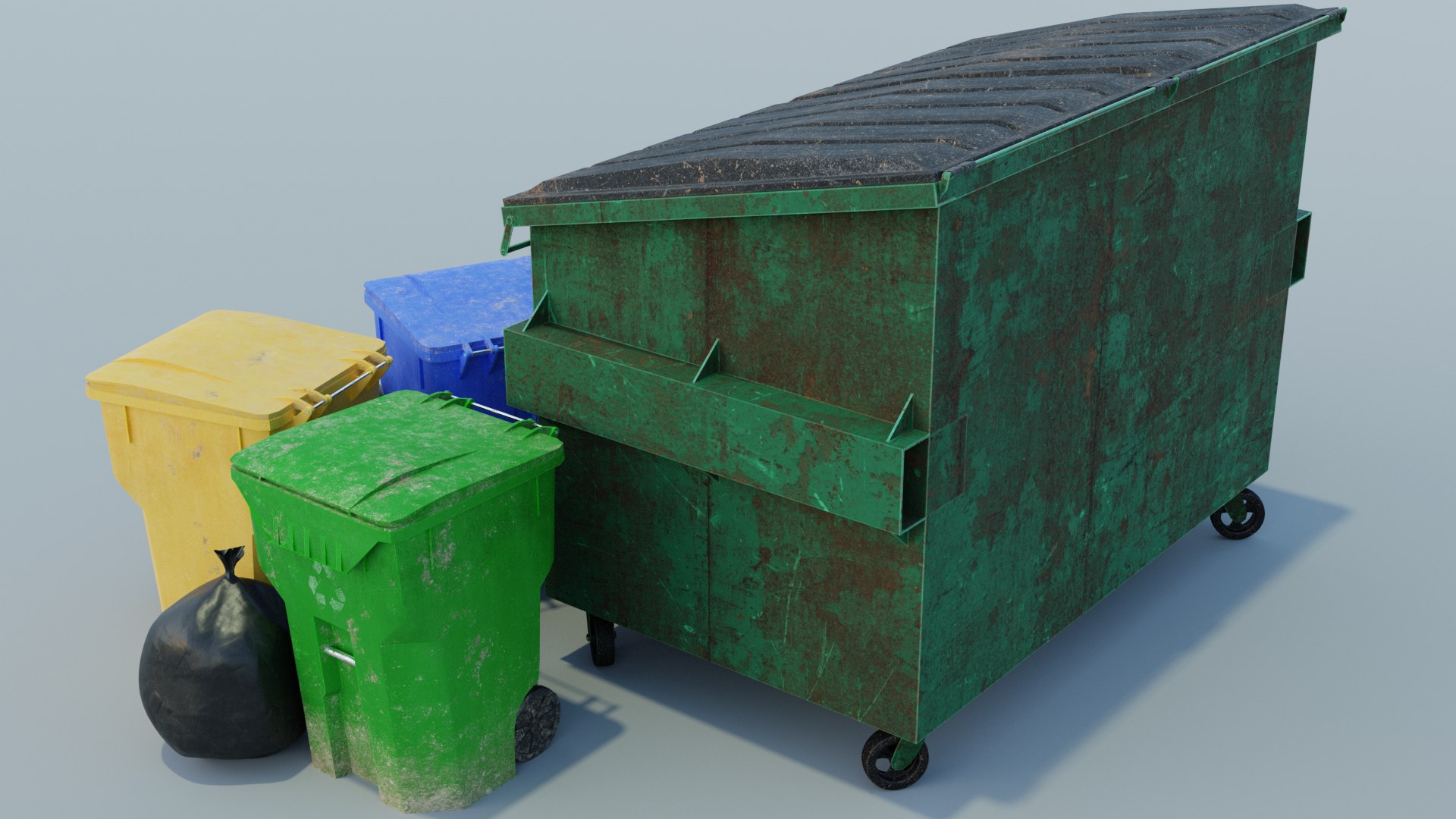 3D Model Pack Of Urban Waste Containers - TurboSquid 2010181