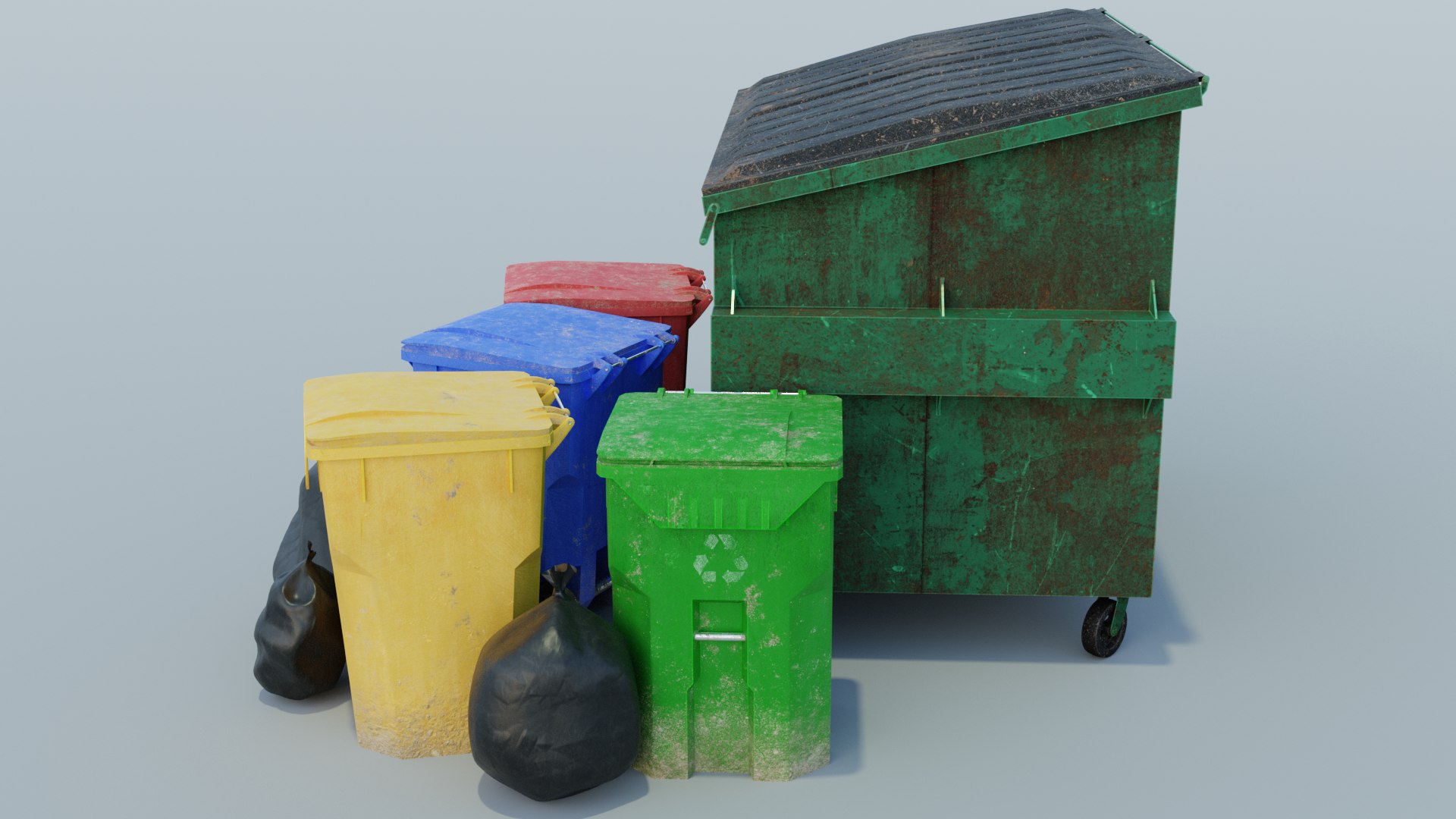 3D Model Pack Of Urban Waste Containers - TurboSquid 2010181