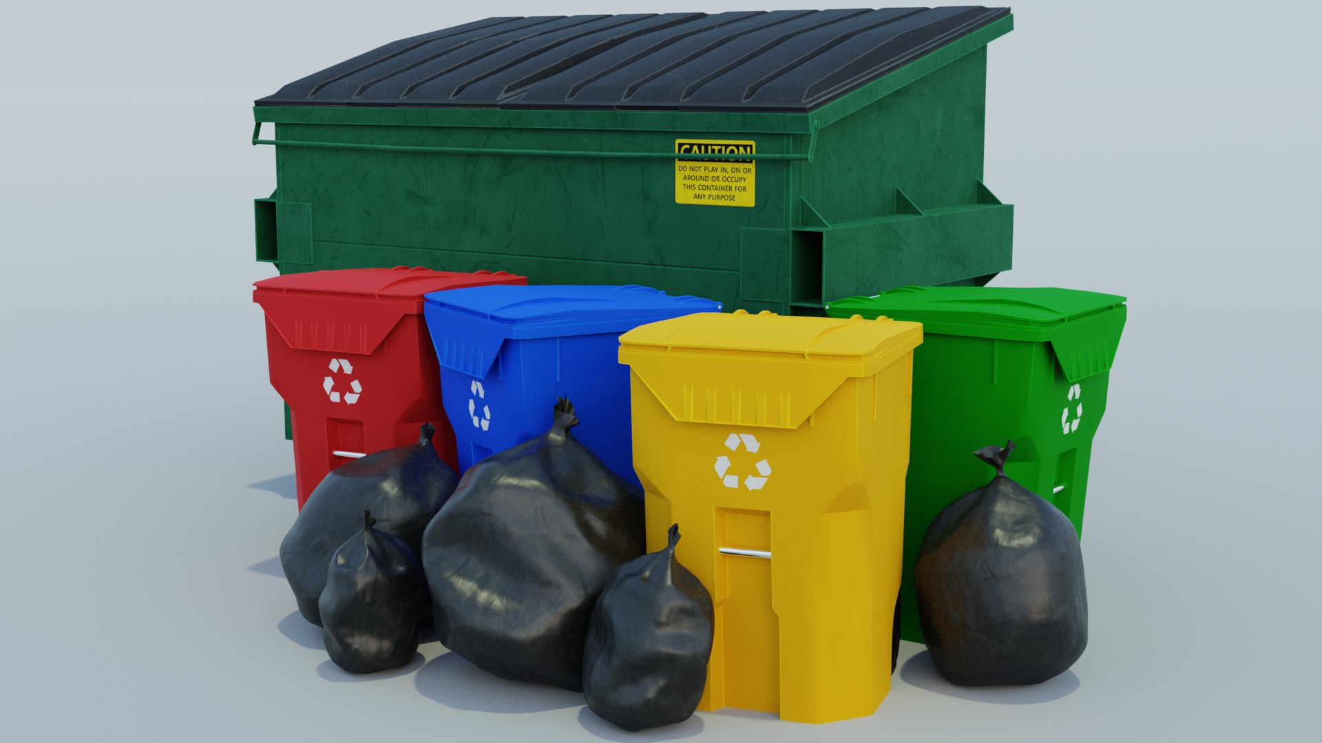 3D Model Pack Of Urban Waste Containers - TurboSquid 2010181