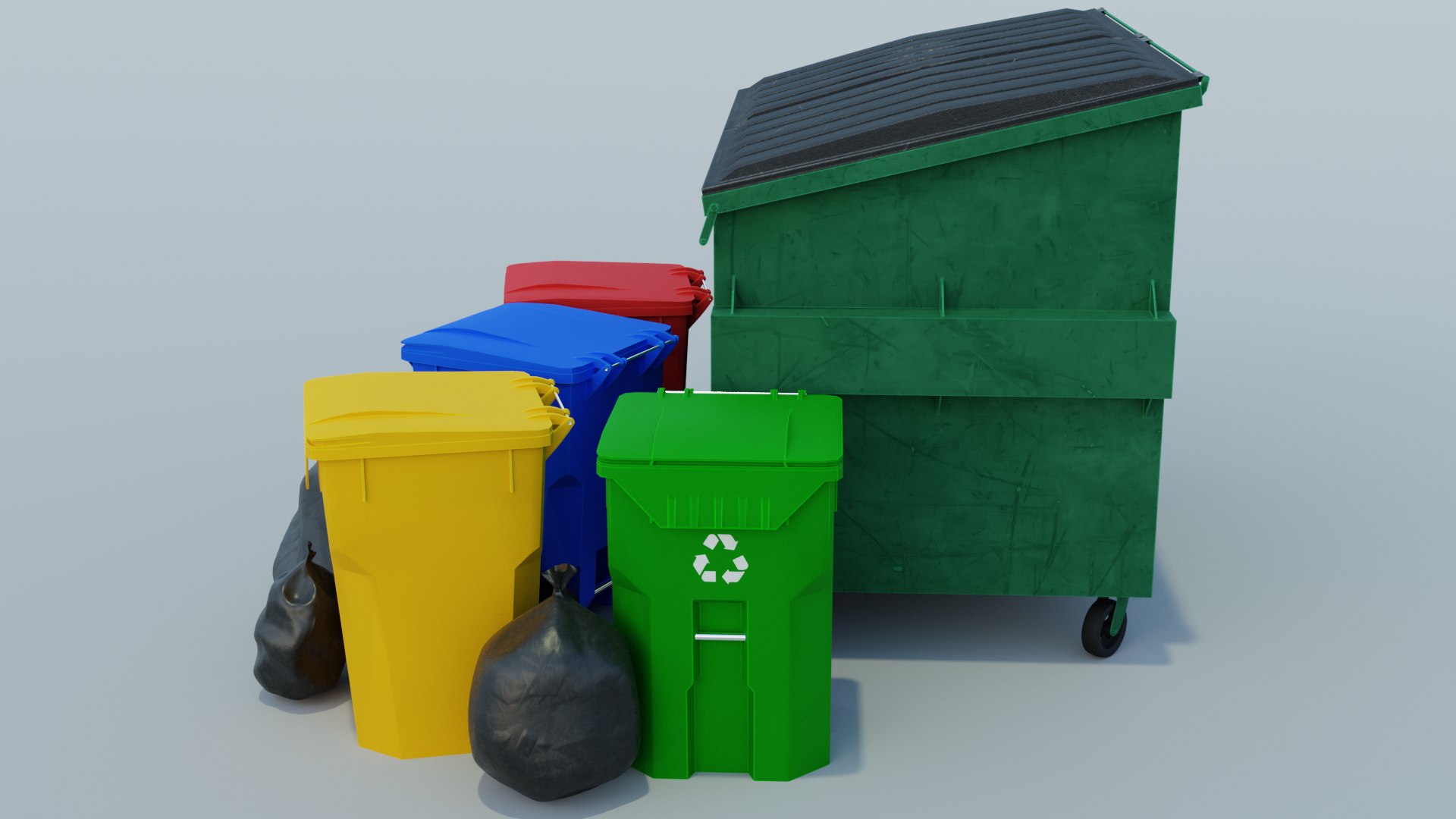 3D Model Pack Of Urban Waste Containers - TurboSquid 2010181