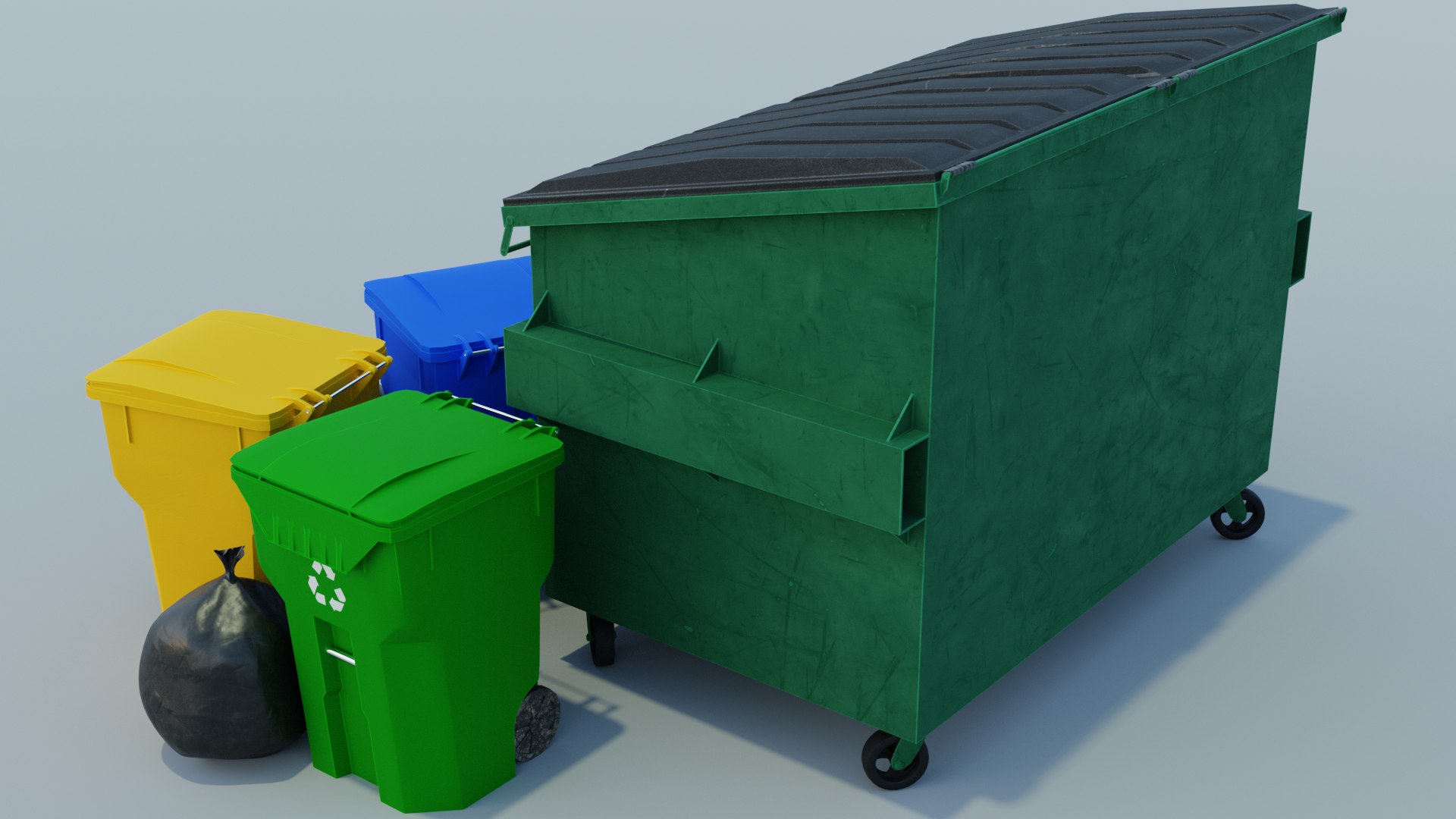 3D Model Pack Of Urban Waste Containers - TurboSquid 2010181