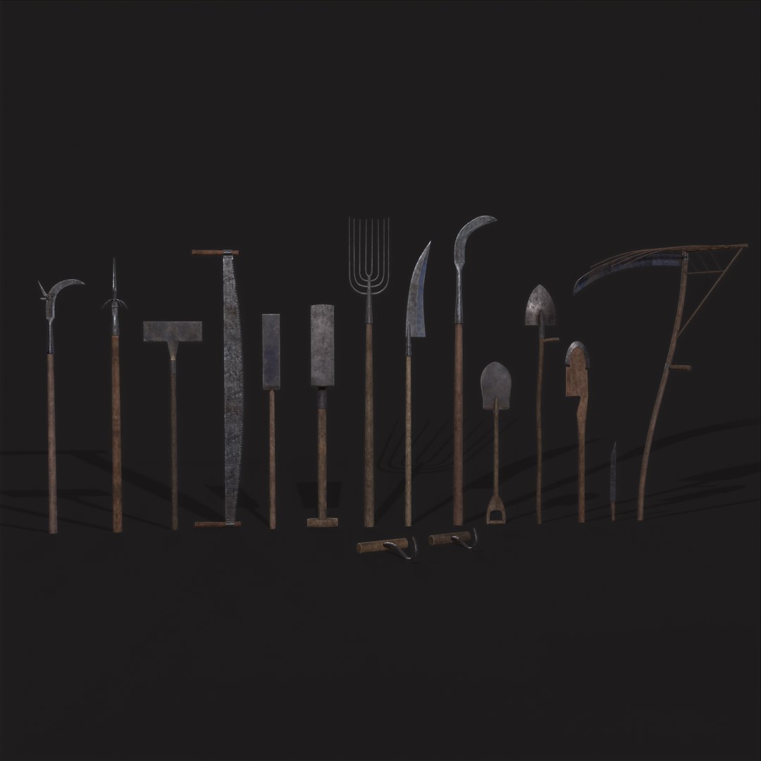 3D Model 15 Medieval Farmers Tools Pack - TurboSquid 1842256