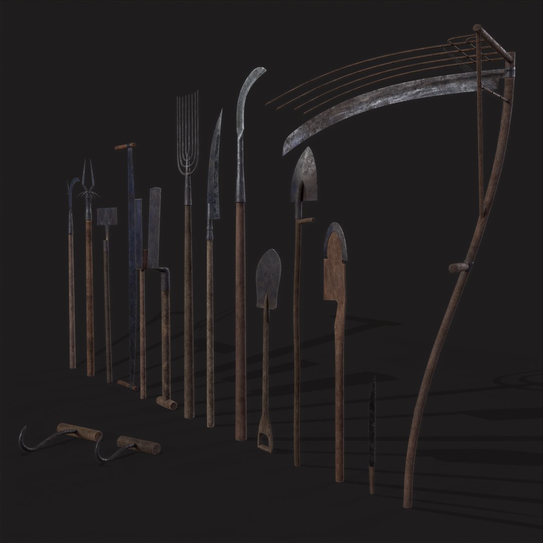 3D Model 15 Medieval Farmers Tools Pack - TurboSquid 1842256