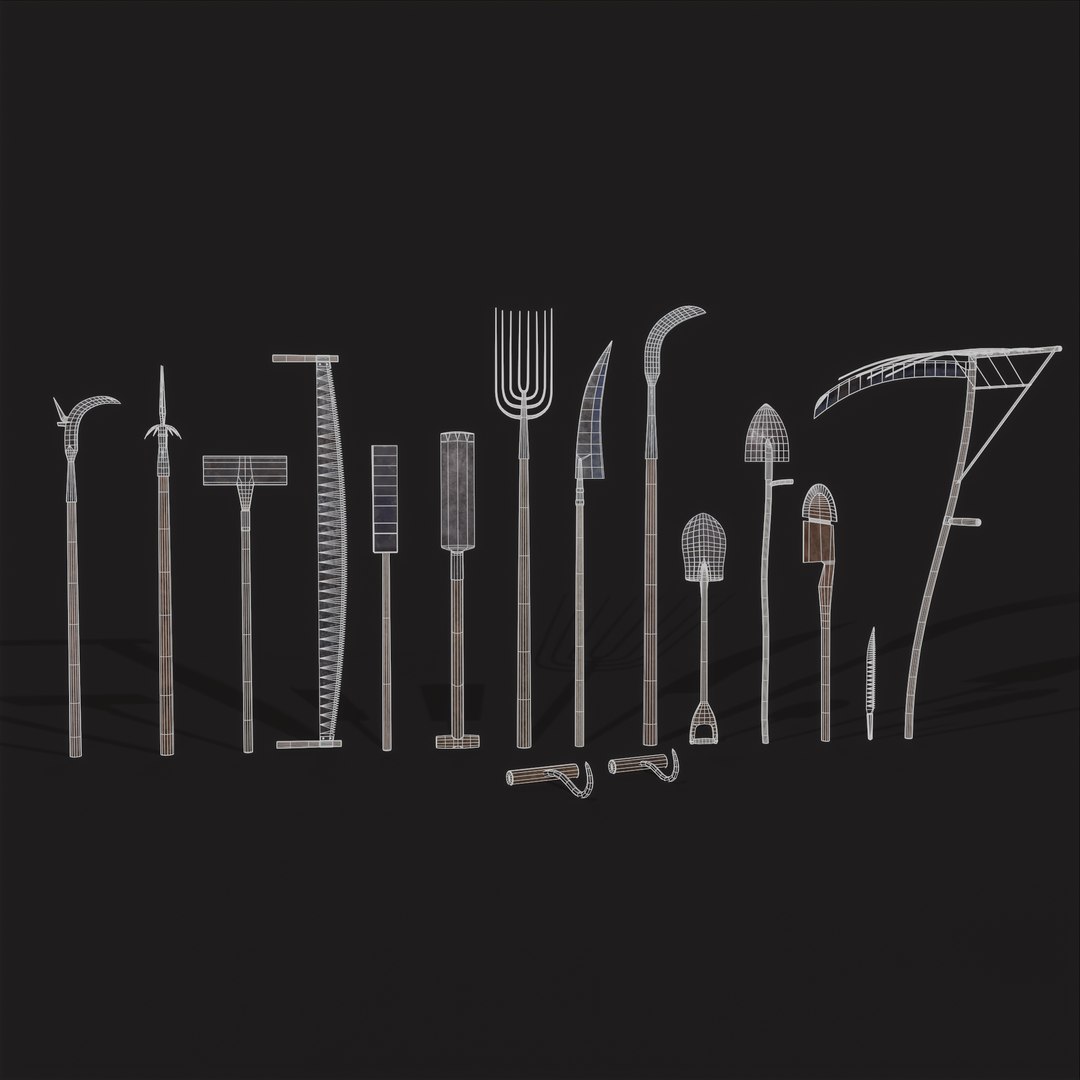3D Model 15 Medieval Farmers Tools Pack - TurboSquid 1842256