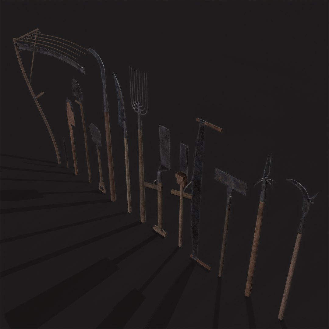 3D Model 15 Medieval Farmers Tools Pack - TurboSquid 1842256