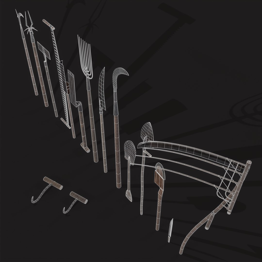 3D Model 15 Medieval Farmers Tools Pack - TurboSquid 1842256