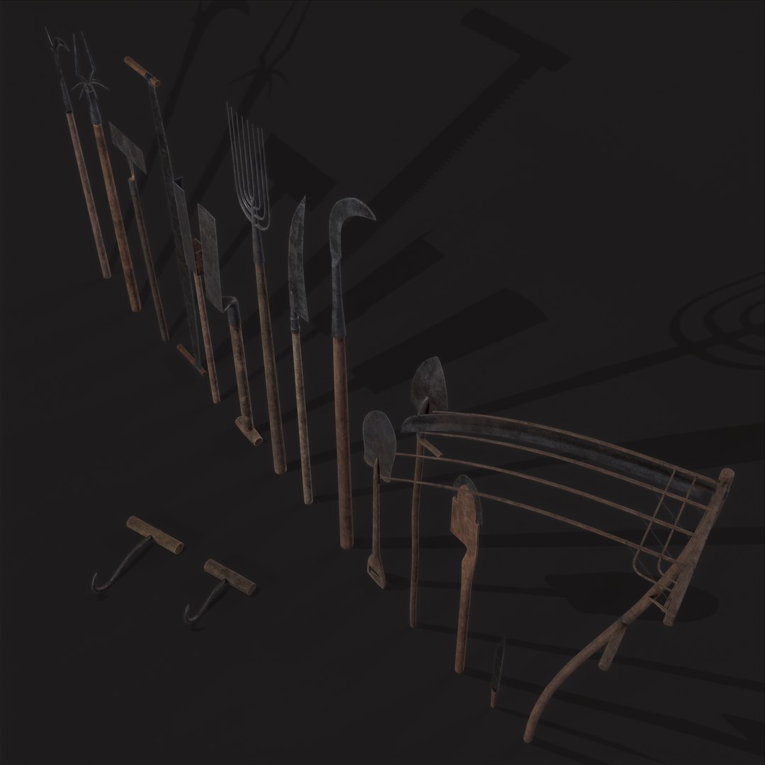 3D Model 15 Medieval Farmers Tools Pack - TurboSquid 1842256