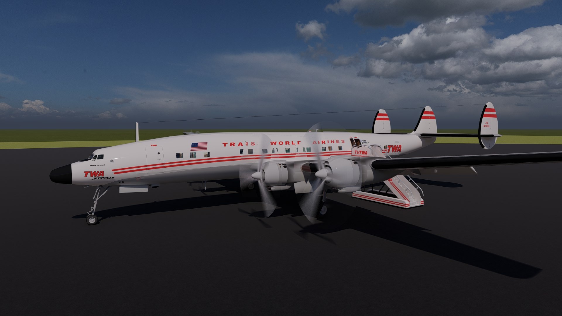 3D Model Lockheed-L 1649A Starliner 1957 Low-poly - TurboSquid 2223450