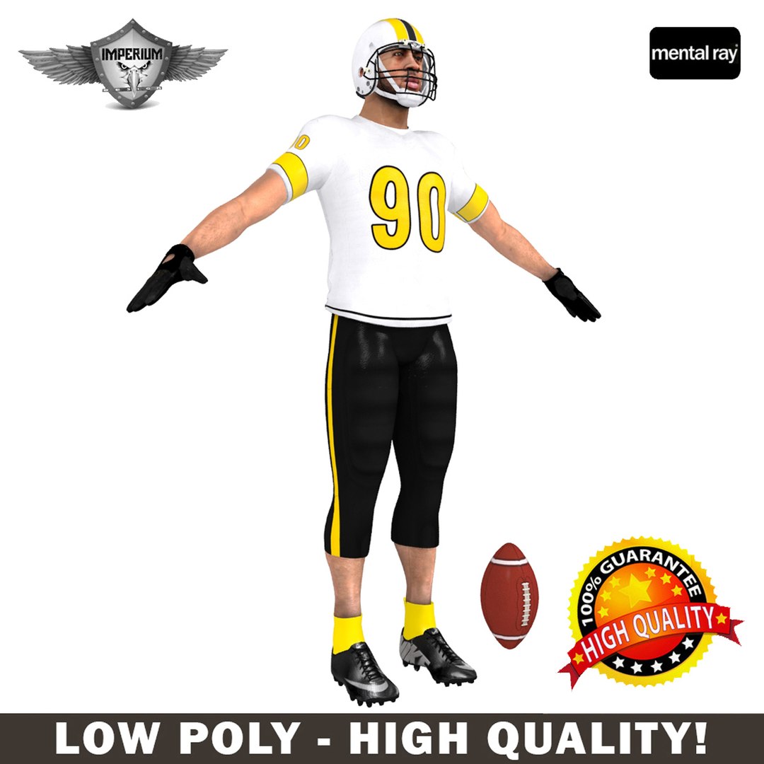 custom football player 3d max