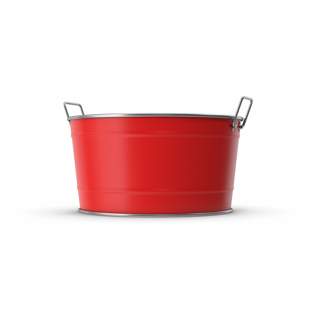 3D Red Metal Bucket - TurboSquid 2088115