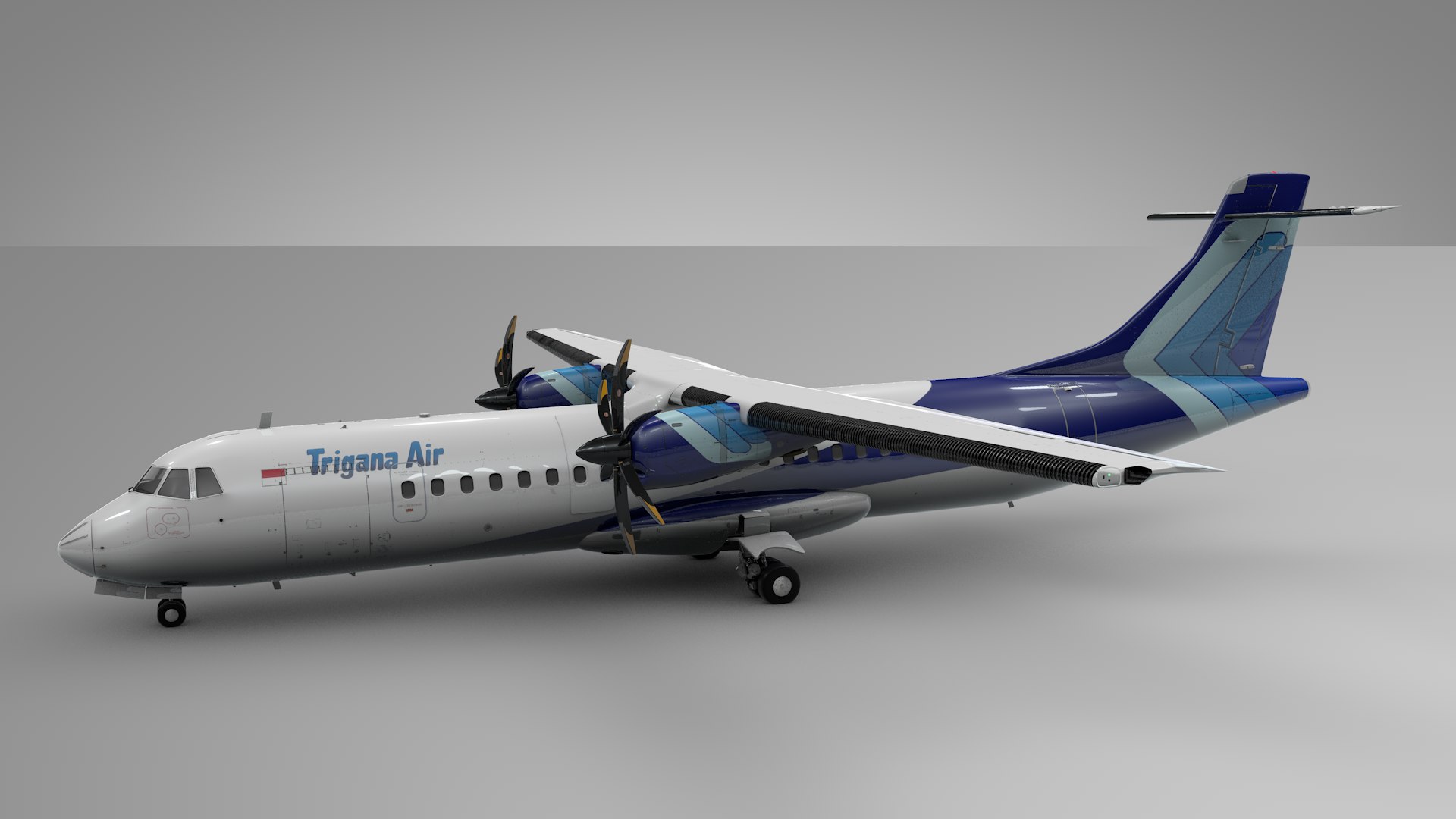 3D Model ATR 72 TRIGANA AIR L1885 - TurboSquid 2002257