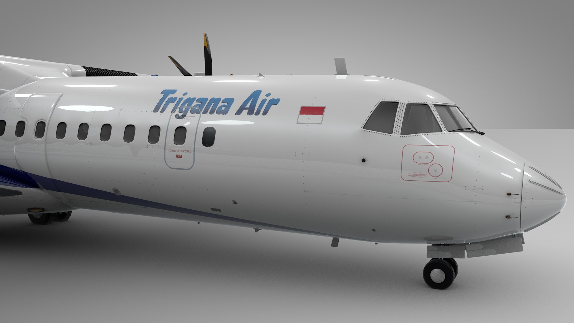 3D Model ATR 72 TRIGANA AIR L1885 - TurboSquid 2002257