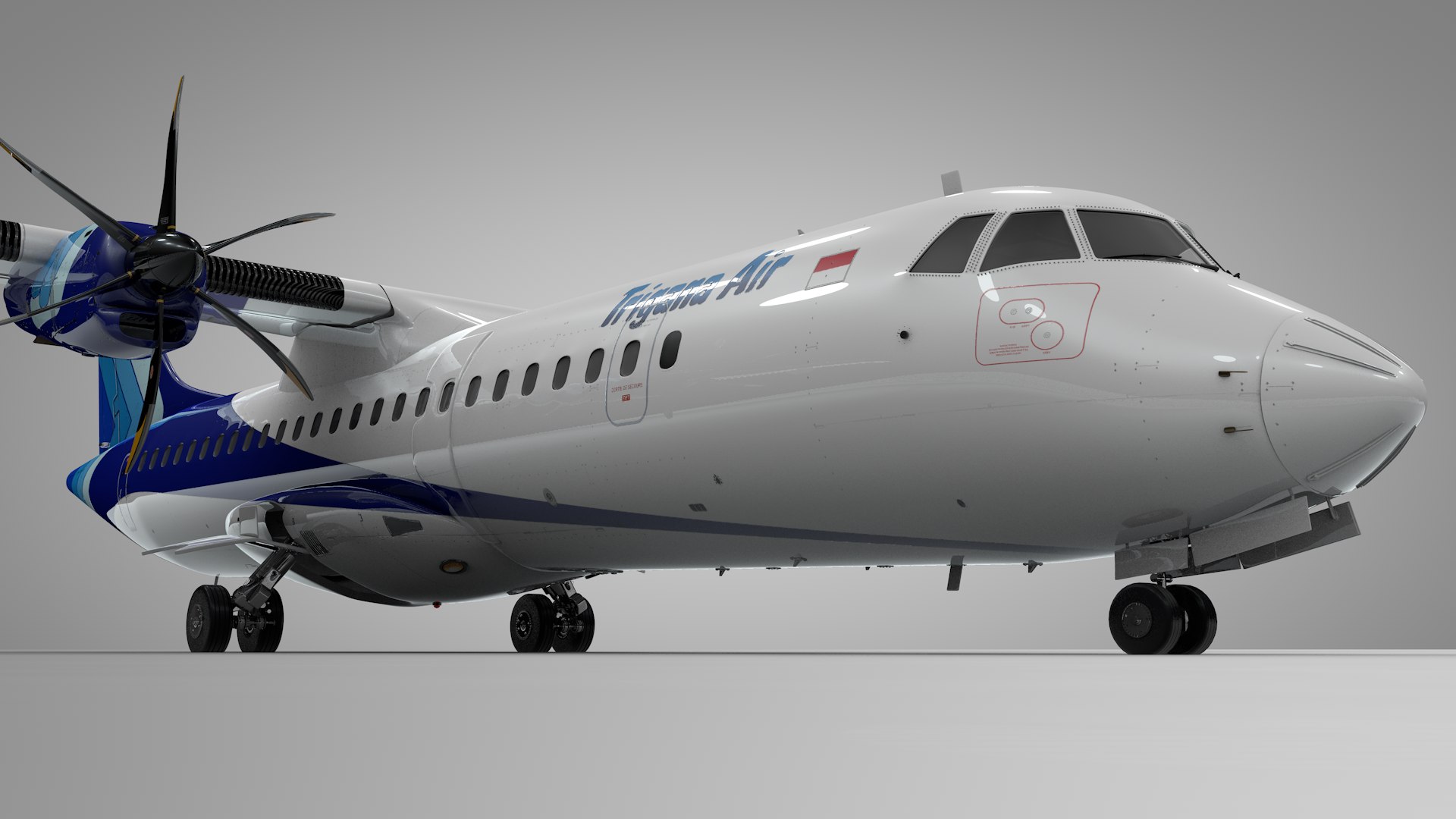 3D Model ATR 72 TRIGANA AIR L1885 - TurboSquid 2002257